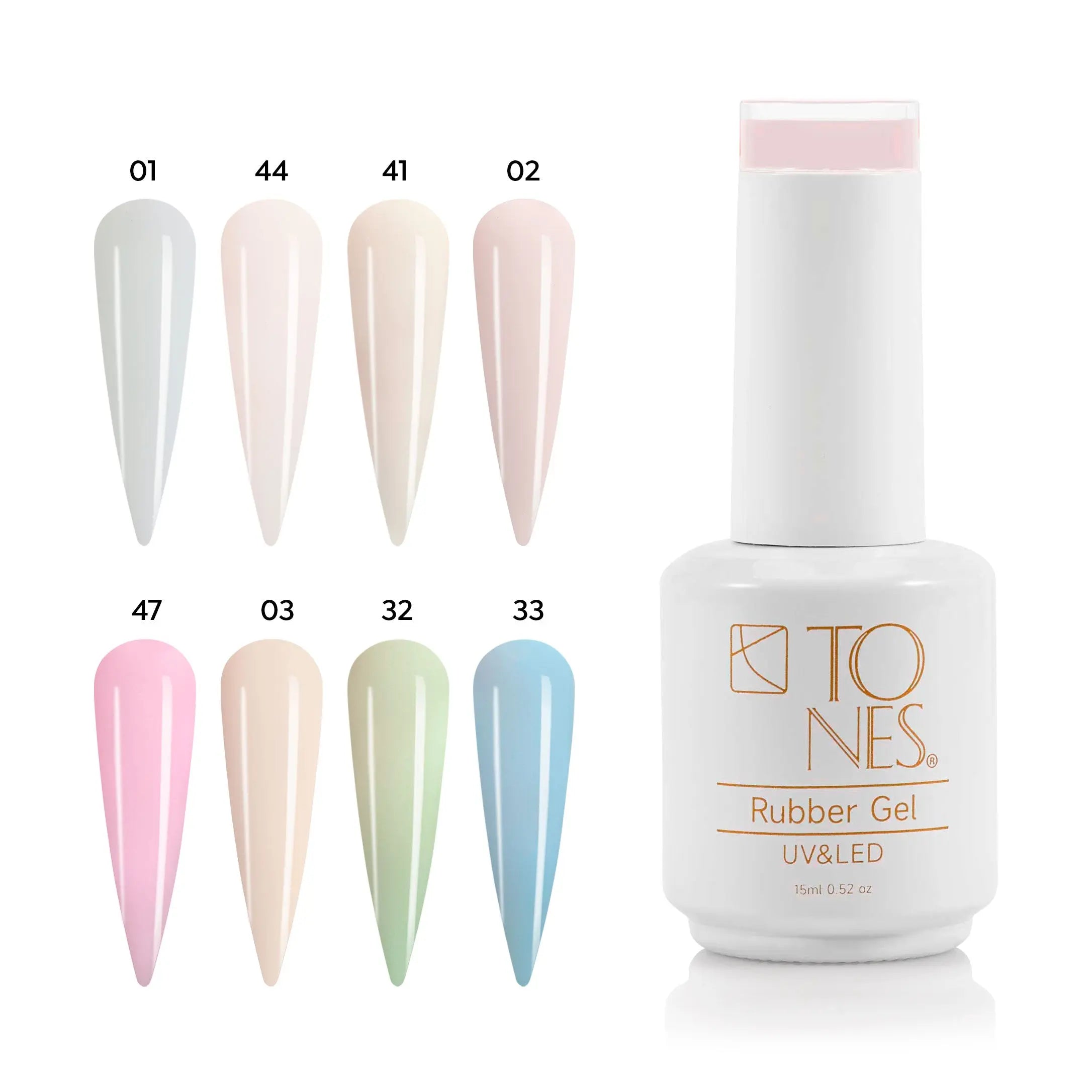 Rubber Base Gel Kit - Carnival (8 Colors x 15 ml) - Tones